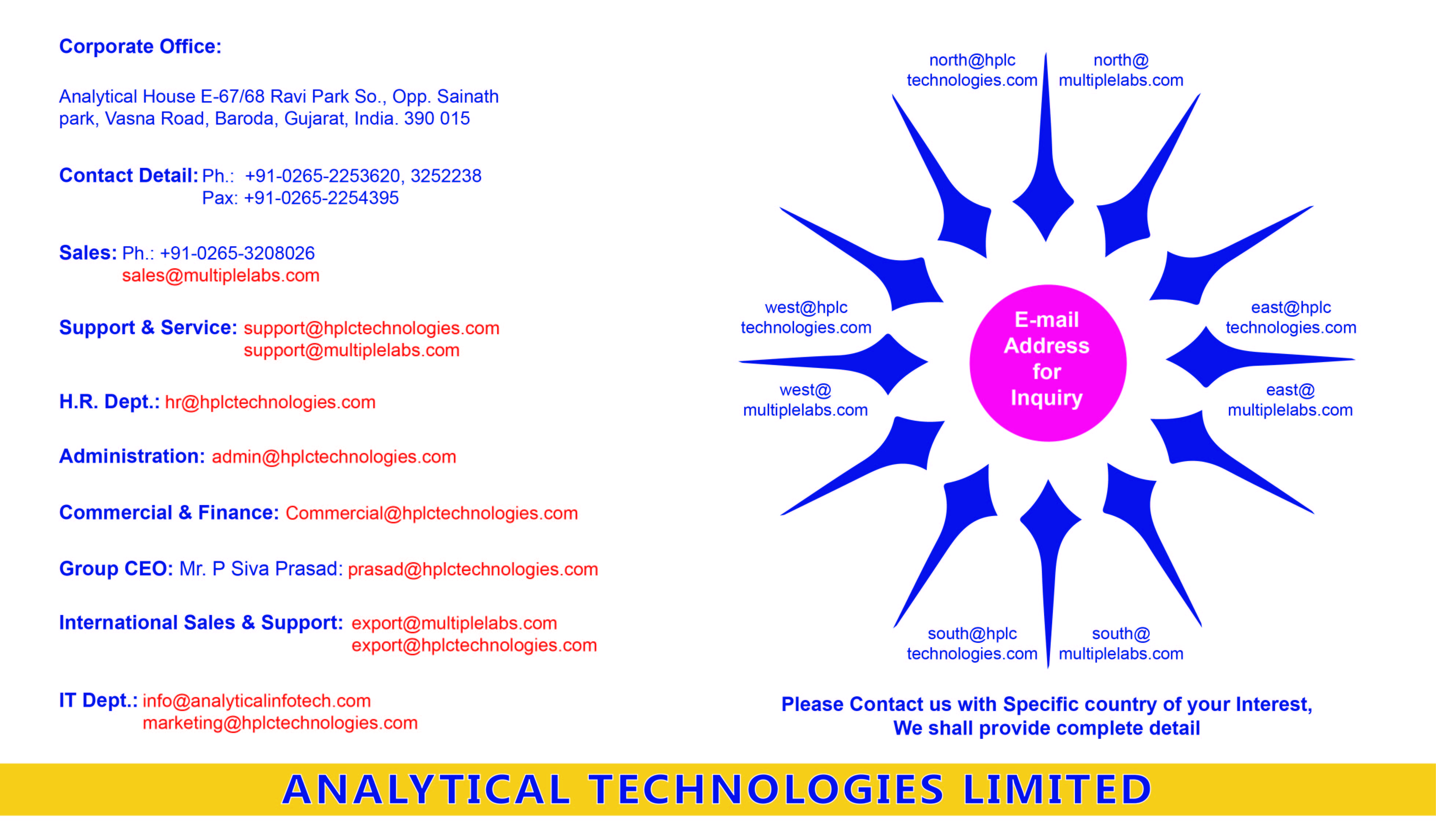 Contact us- Analytical Group Analytical Technologies Limited One Brand ...